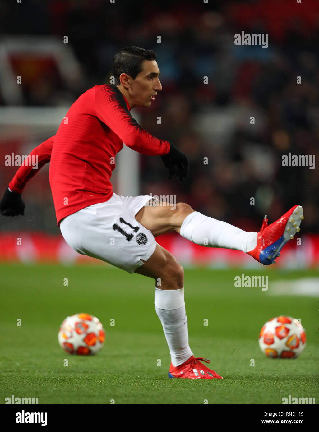MANCHESTER, ENGLAND - FEBRUARY 12 2019: Angel Di Maria of PSG during ...