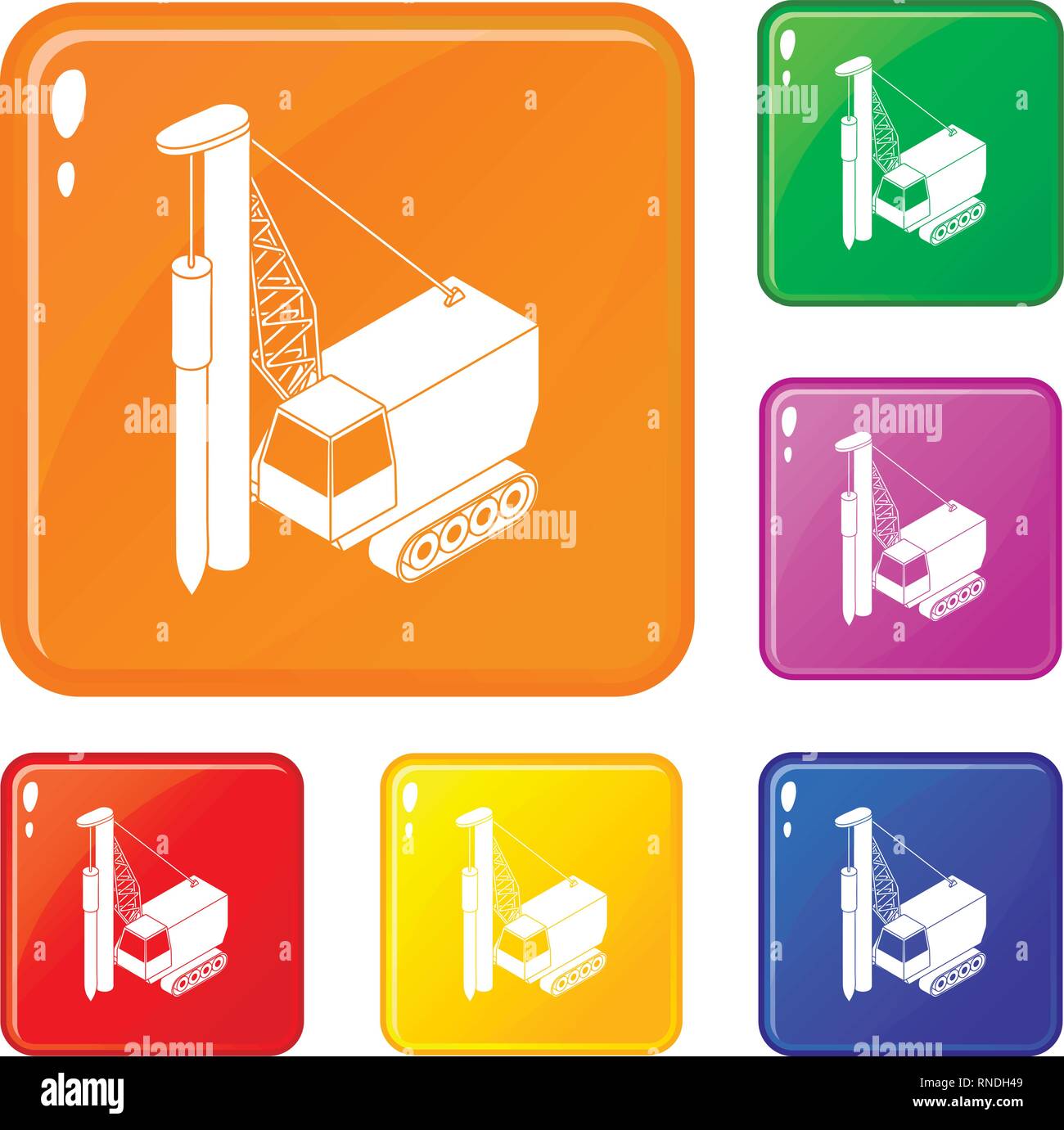 Drilling machine icons set vector color Stock Vector Image & Art - Alamy