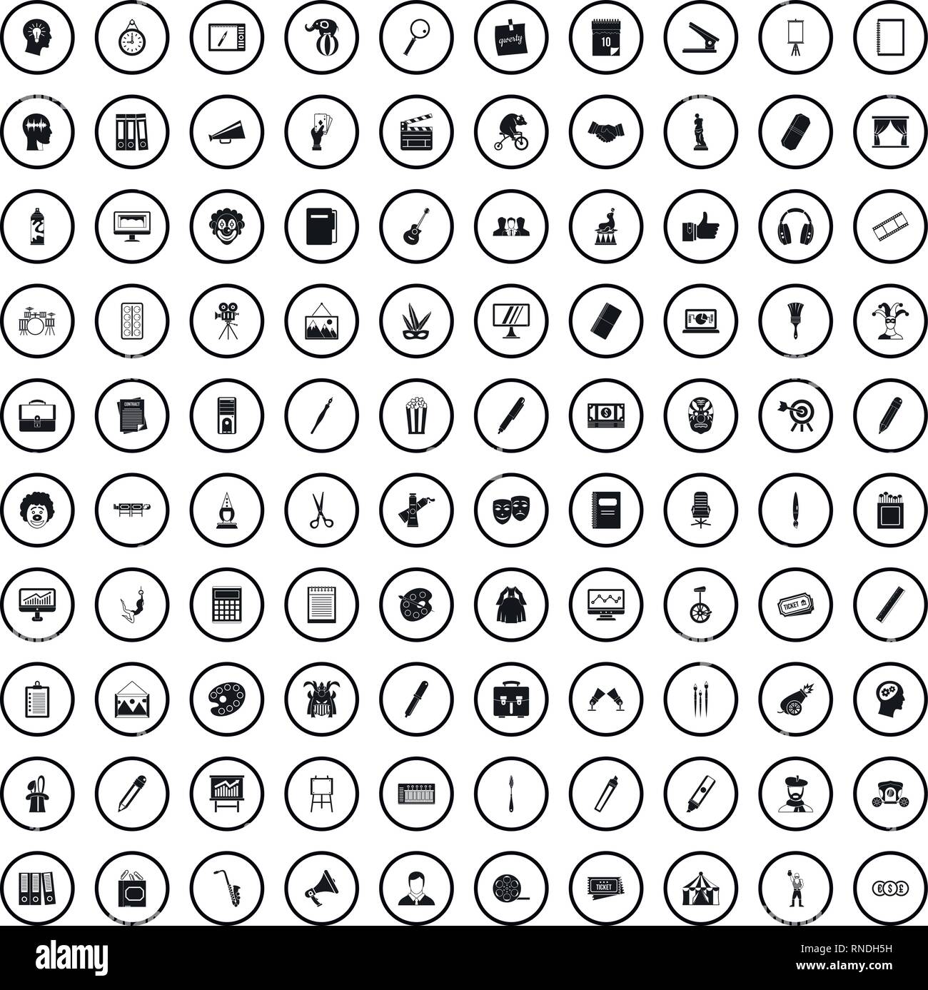100 art guidance icons set, simple style Stock Vector Image & Art - Alamy