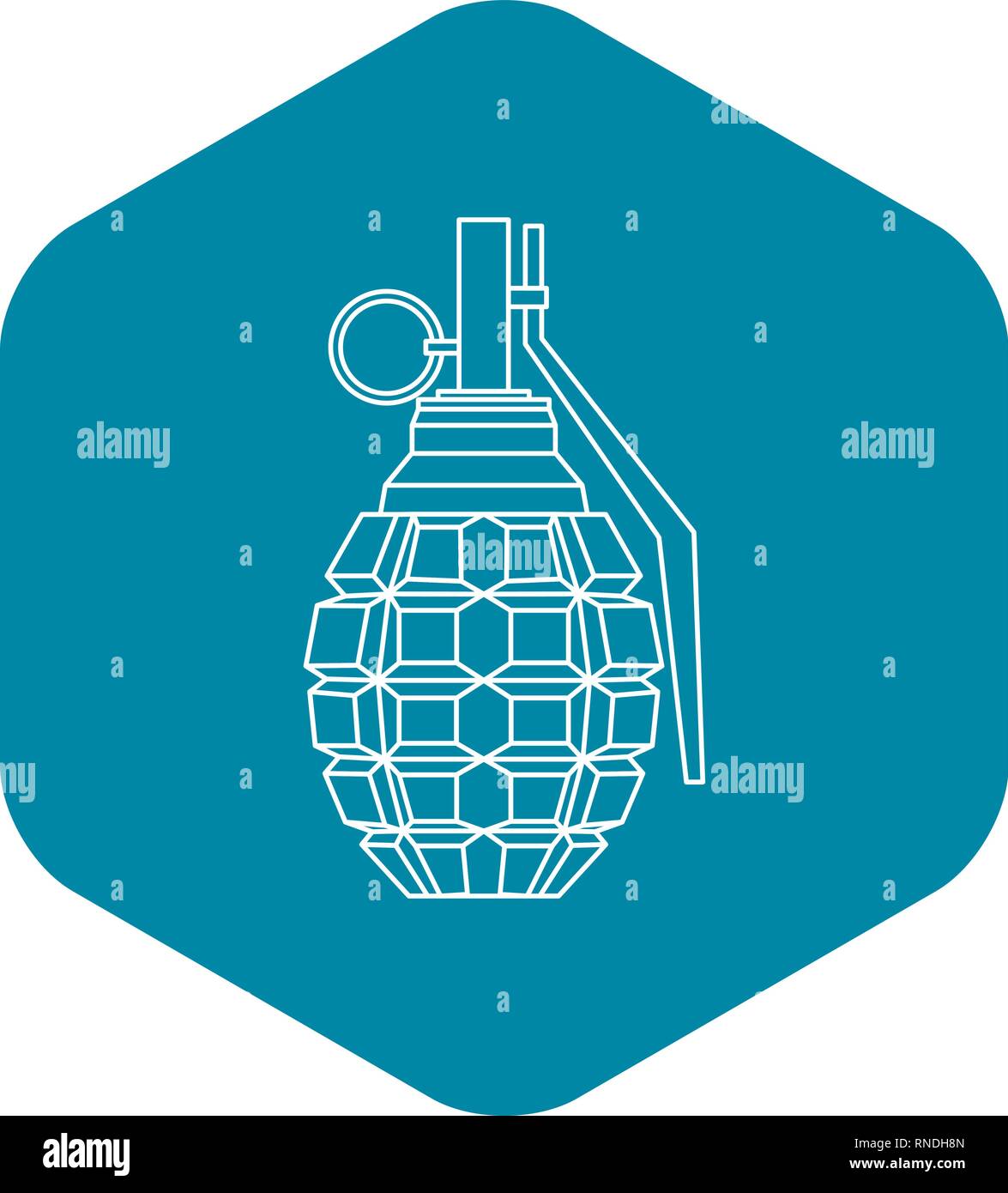 Hand grenade, bomb explosion icon, outline style Stock Vector Image ...