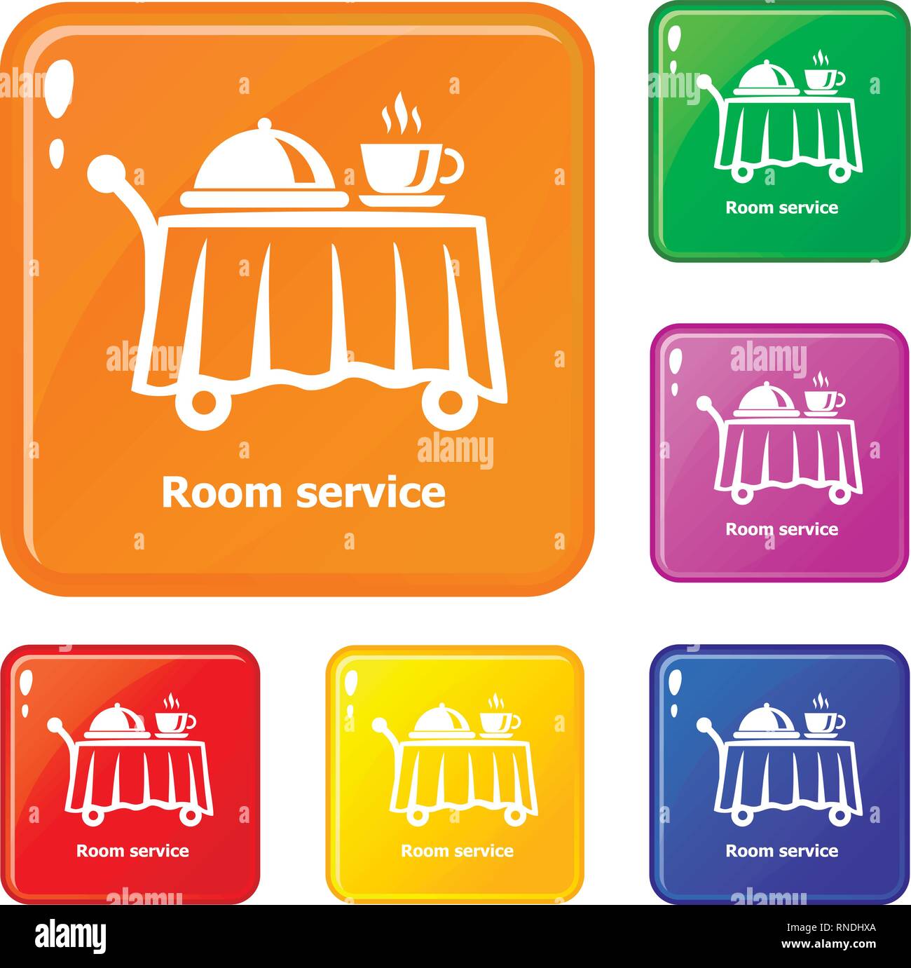 Room service icons set vector color Stock Vector Image & Art - Alamy
