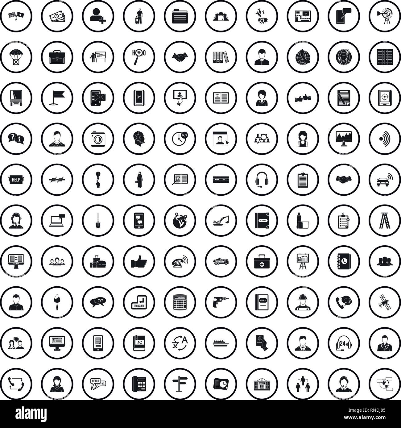 100 assistant icons set, simple style Stock Vector Image & Art - Alamy
