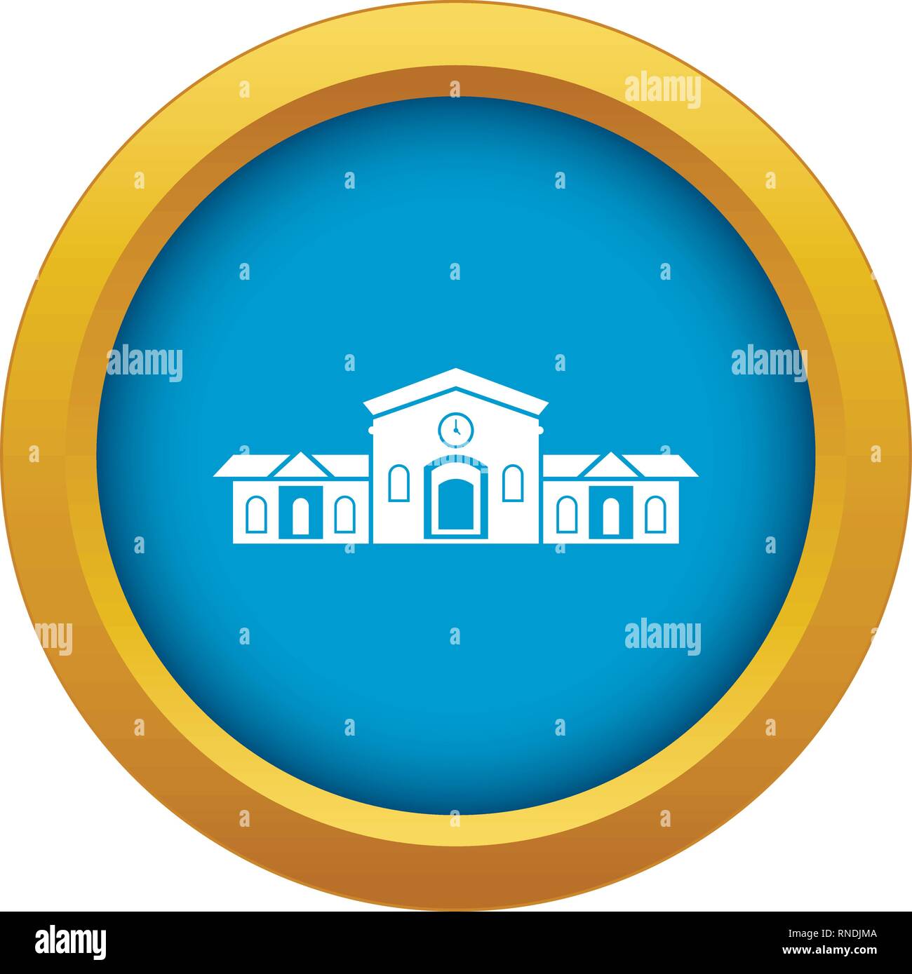 Railway station building icon blue vector isolated Stock Vector Image ...