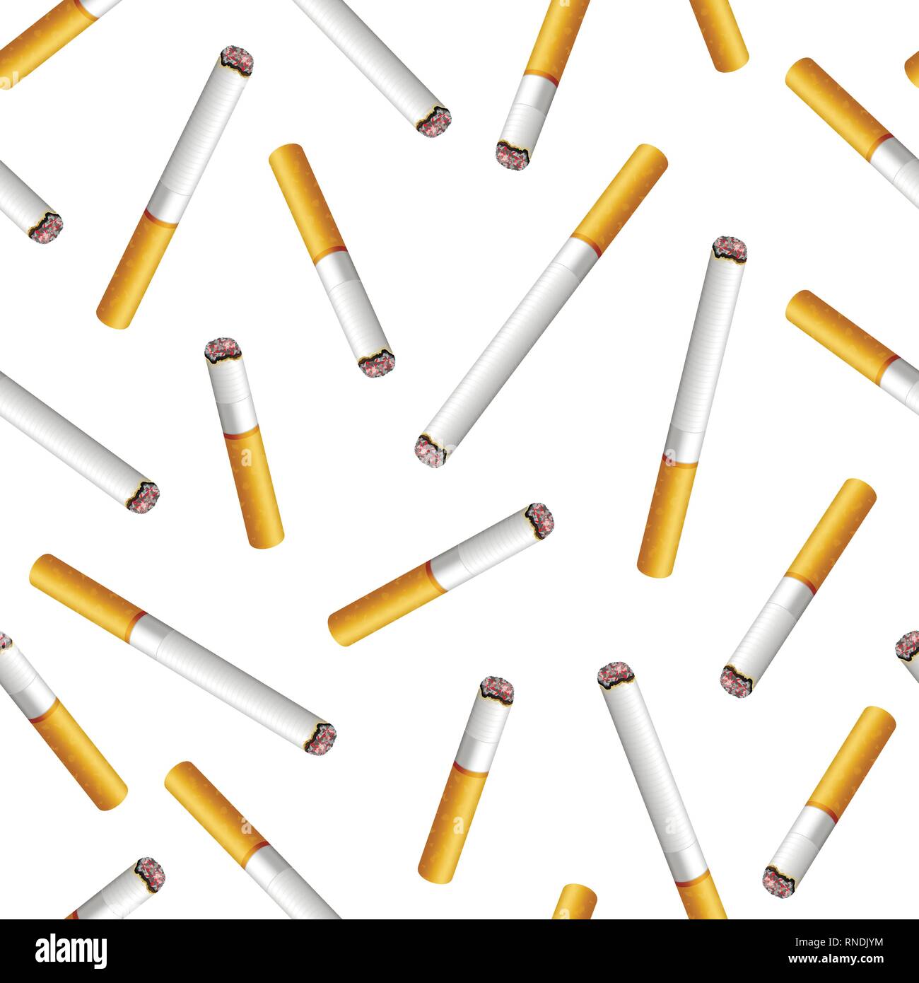 Vector seamless pattern with cigarette butts on white background Stock ...