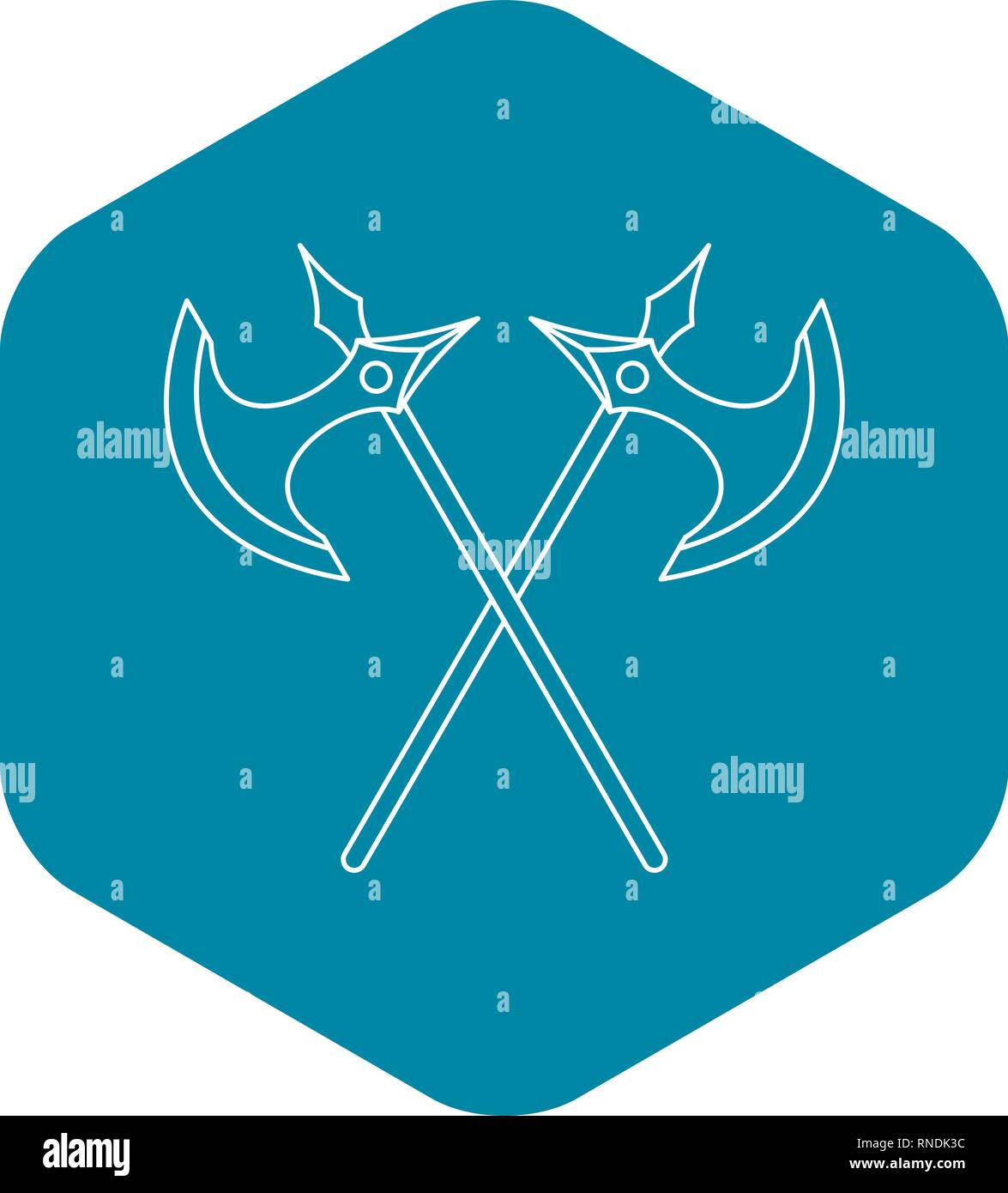 Crossed battle axes icon, outline style Stock Vector Image & Art - Alamy