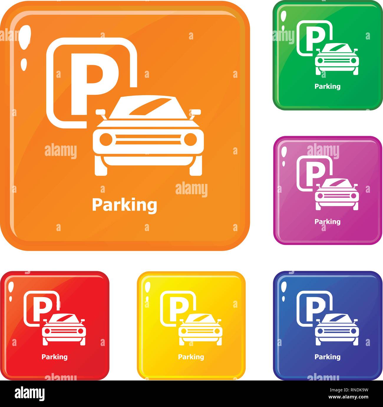Parking icons set vector color Stock Vector Image & Art - Alamy