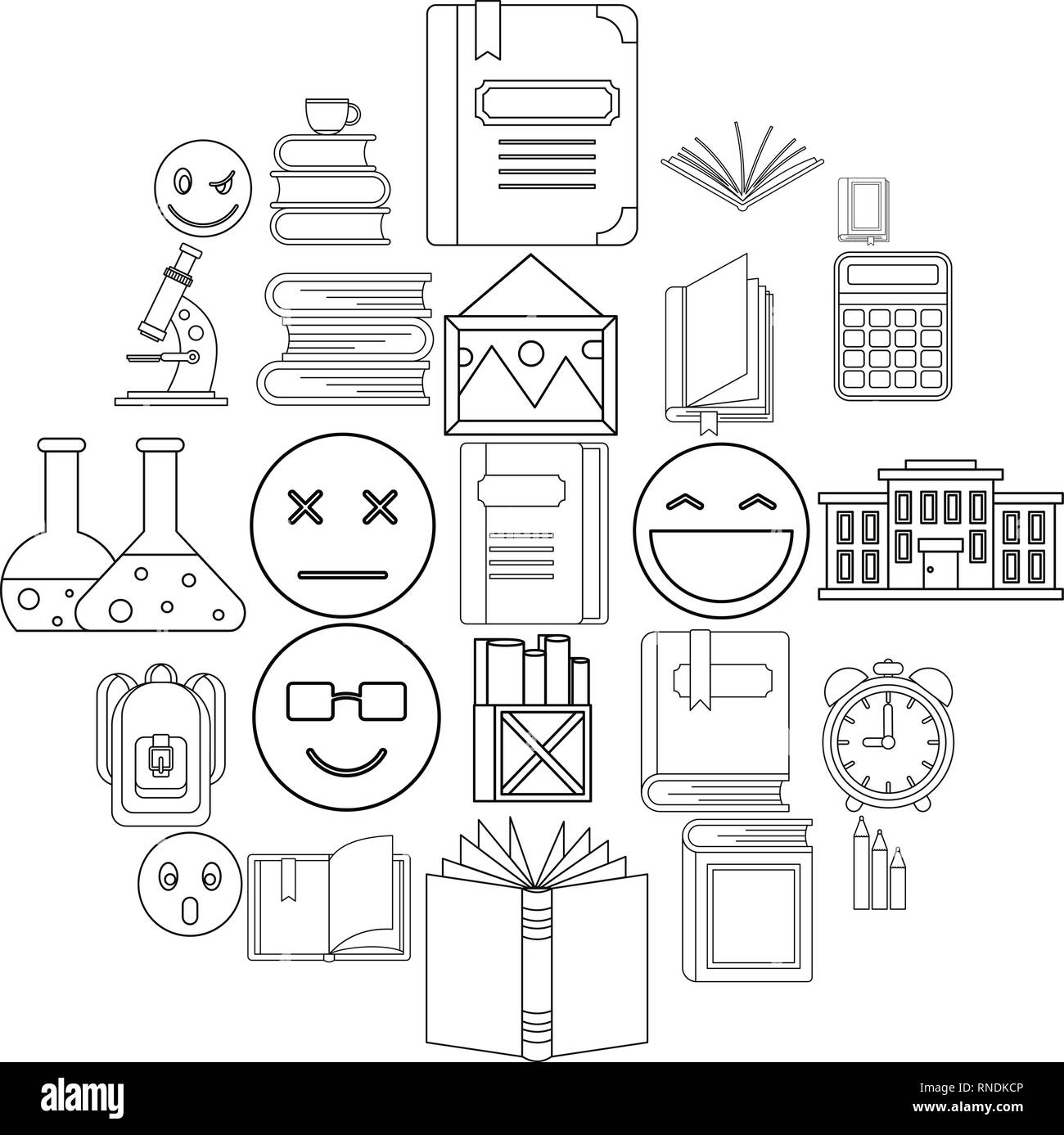 Educated person icons set, outline style Stock Vector Image & Art - Alamy