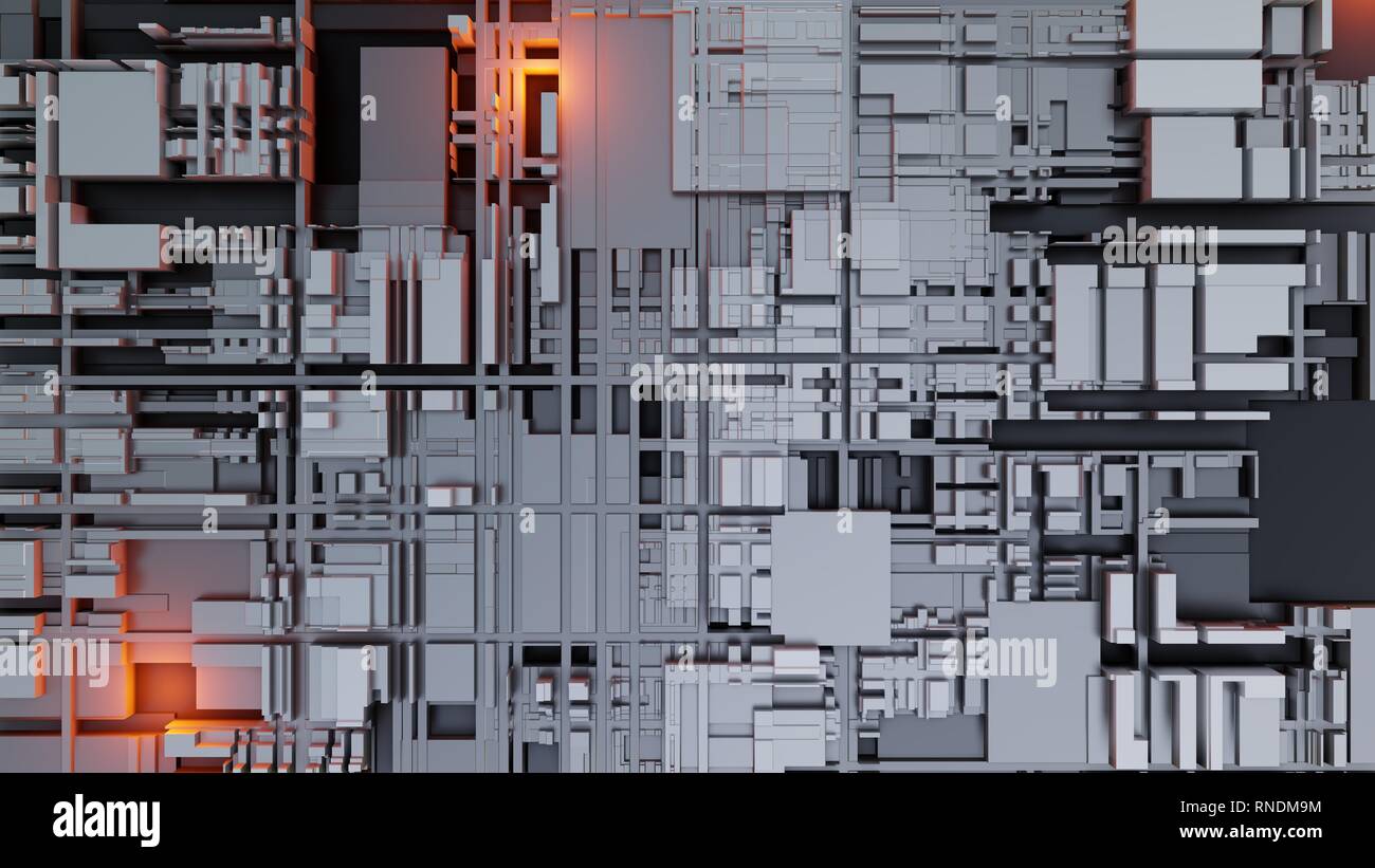 3d render Abstract Technology Background With Cubes Stock Photo - Alamy