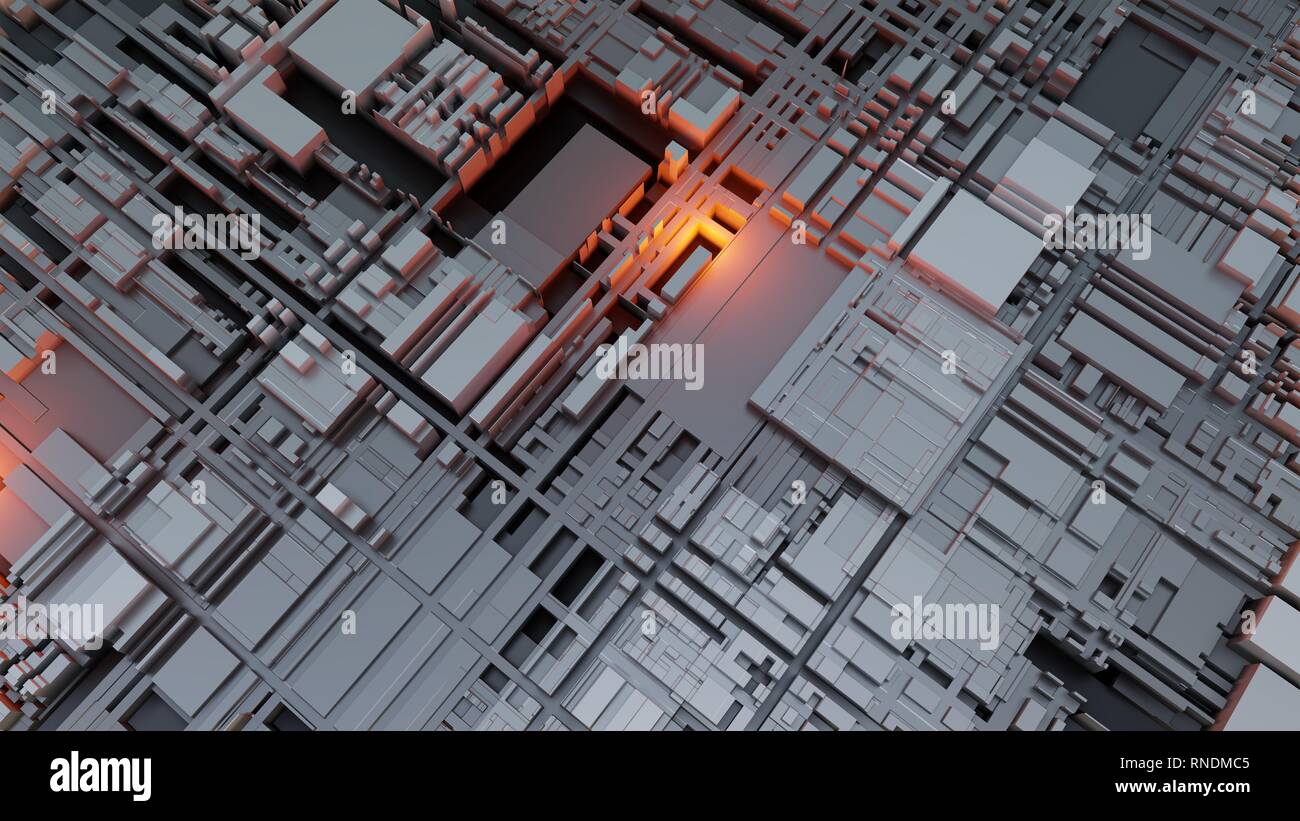 3d render Abstract Technology Background With Cubes Stock Photo - Alamy