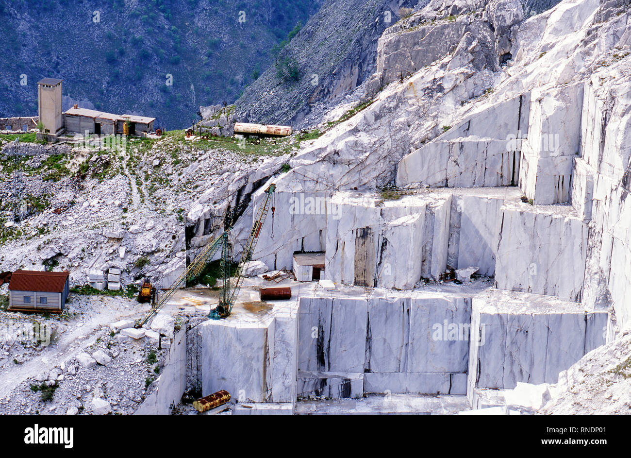 Marble quarry in Apuan Alps near Carrara, Tuscany, Italy Stock Photo ...