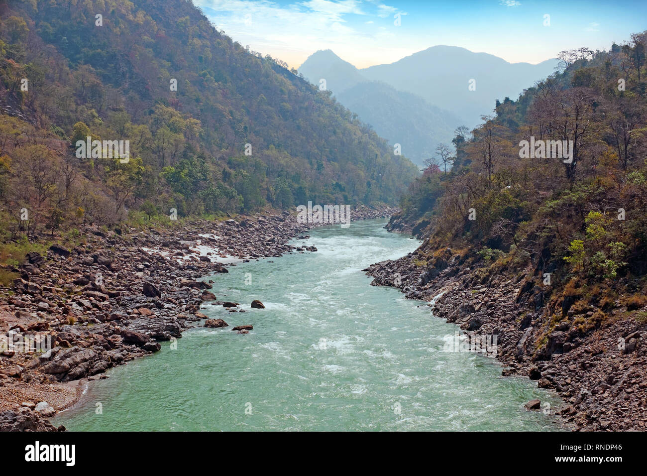 The holy river Ganges in India at Laxman Jhula Stock Photo - Alamy