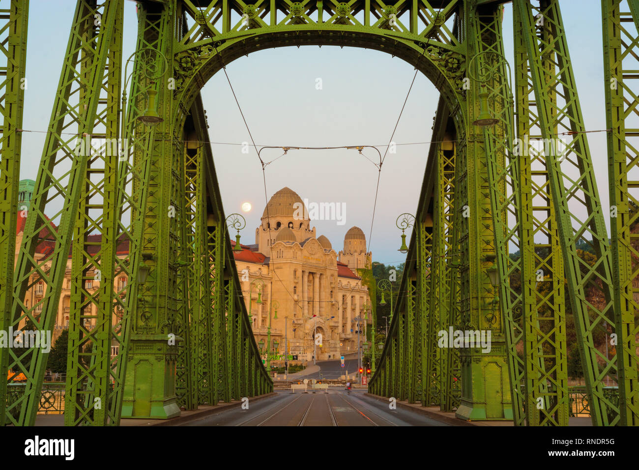 Gellert bathhouse building in Liberty bridge opening Stock Photo - Alamy