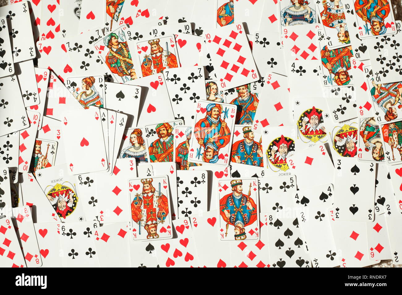 Various colorful playing cards, background picture, abstract Stock ...