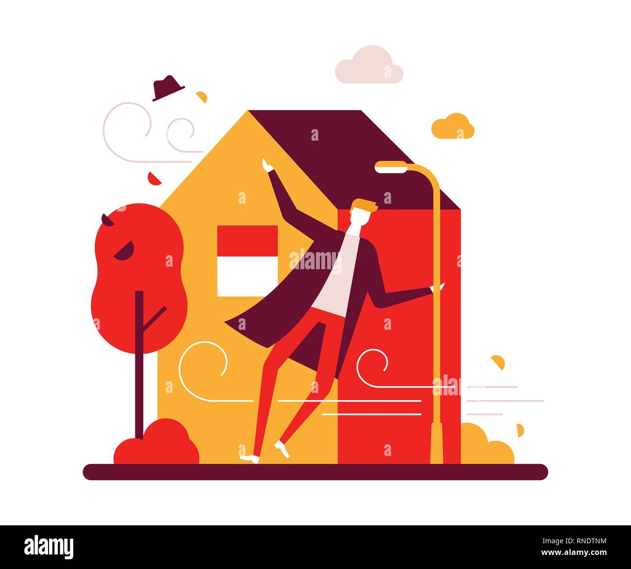 Rainy day - colorful flat design style illustration Stock Vector Image ...