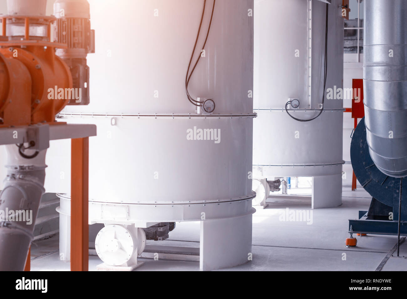 Modern plant for the processing and production of food flour, large ...