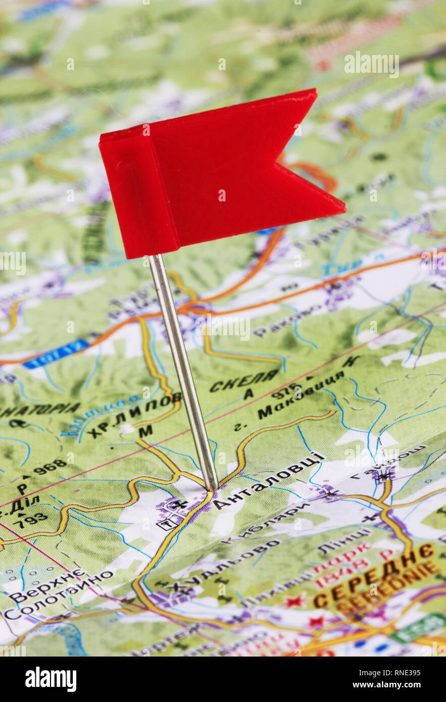 Pin in a map hi-res stock photography and images - Alamy