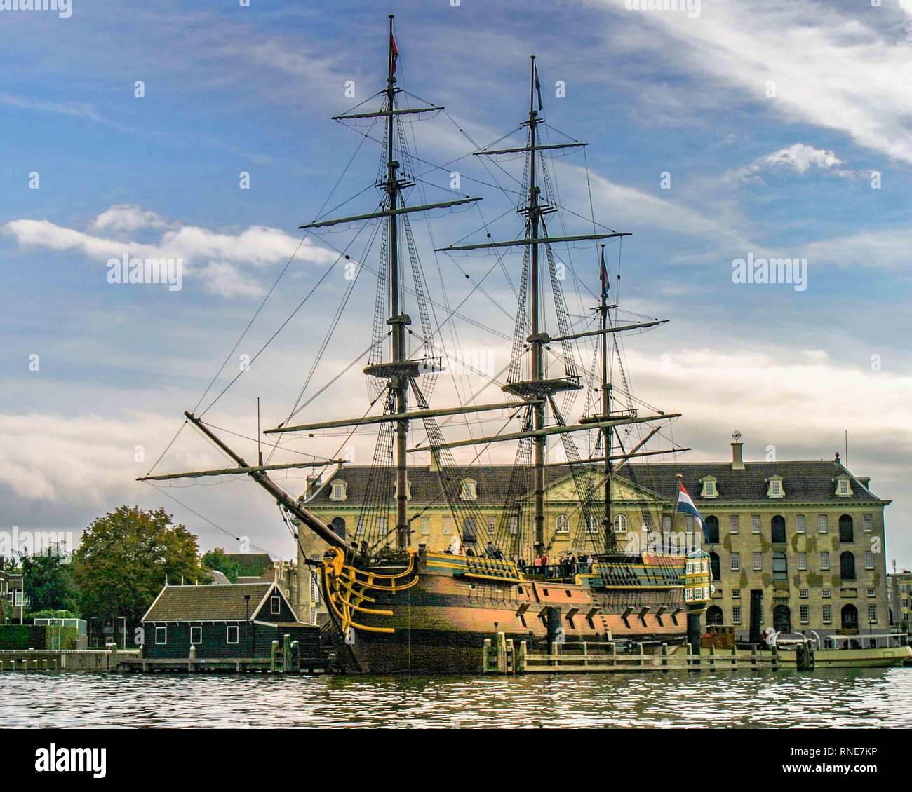 Amsterdam, The Netherlands. 9th Oct, 2005. A replica of the three ...
