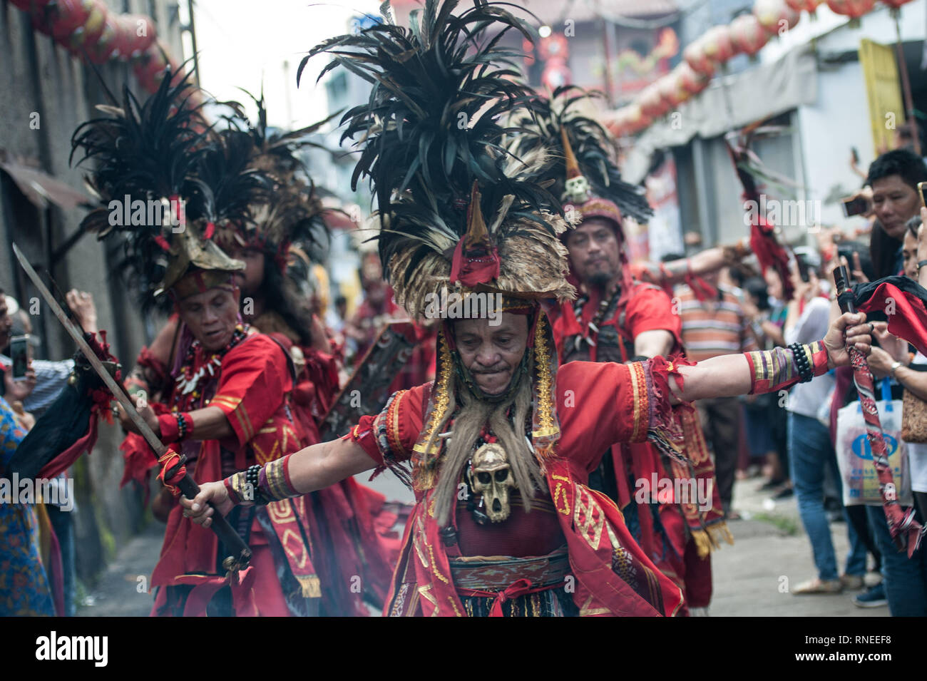 Jakarta, Indonesia. 19th Feb, 2019. People participate in the Cap Go ...
