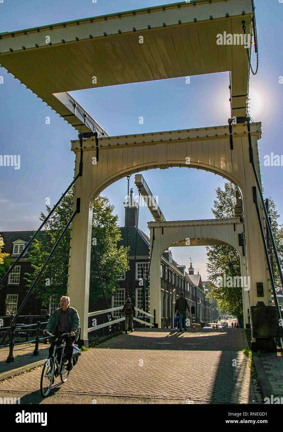 Amsterdam, The Netherlands. 10th Oct, 2005. An old wooden drawbridge ...