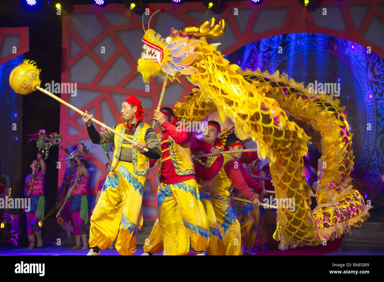 Nanton, China. 19th Feb, 2019. Nantong, CHINA-Folk performances can be ...