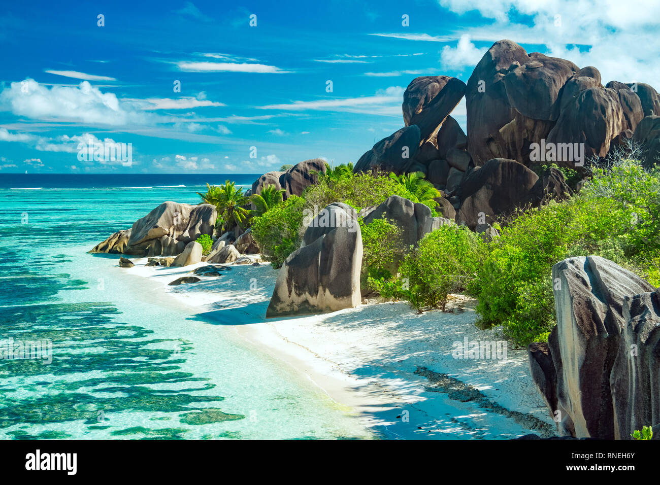 The most beautiful beach of Seychelles - Anse Source D'Argent Stock ...