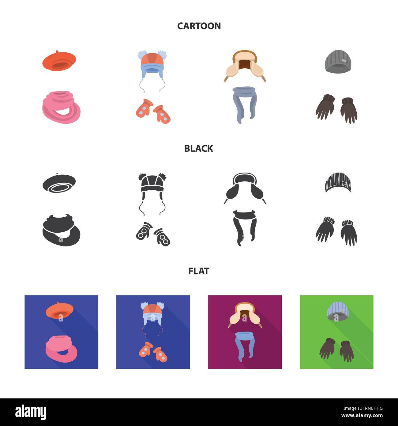 Vector design of clothes and texture symbol. Set of clothes and weather ...