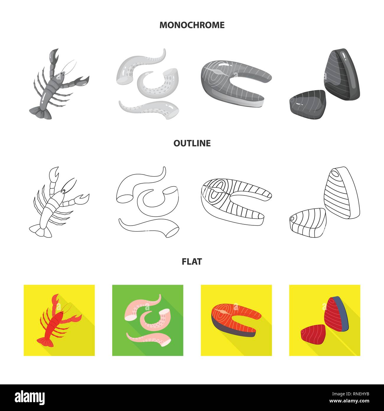 lobster,octopus,salmon,crayfish,squid,fish,meat,tentacle,piece,trout ...