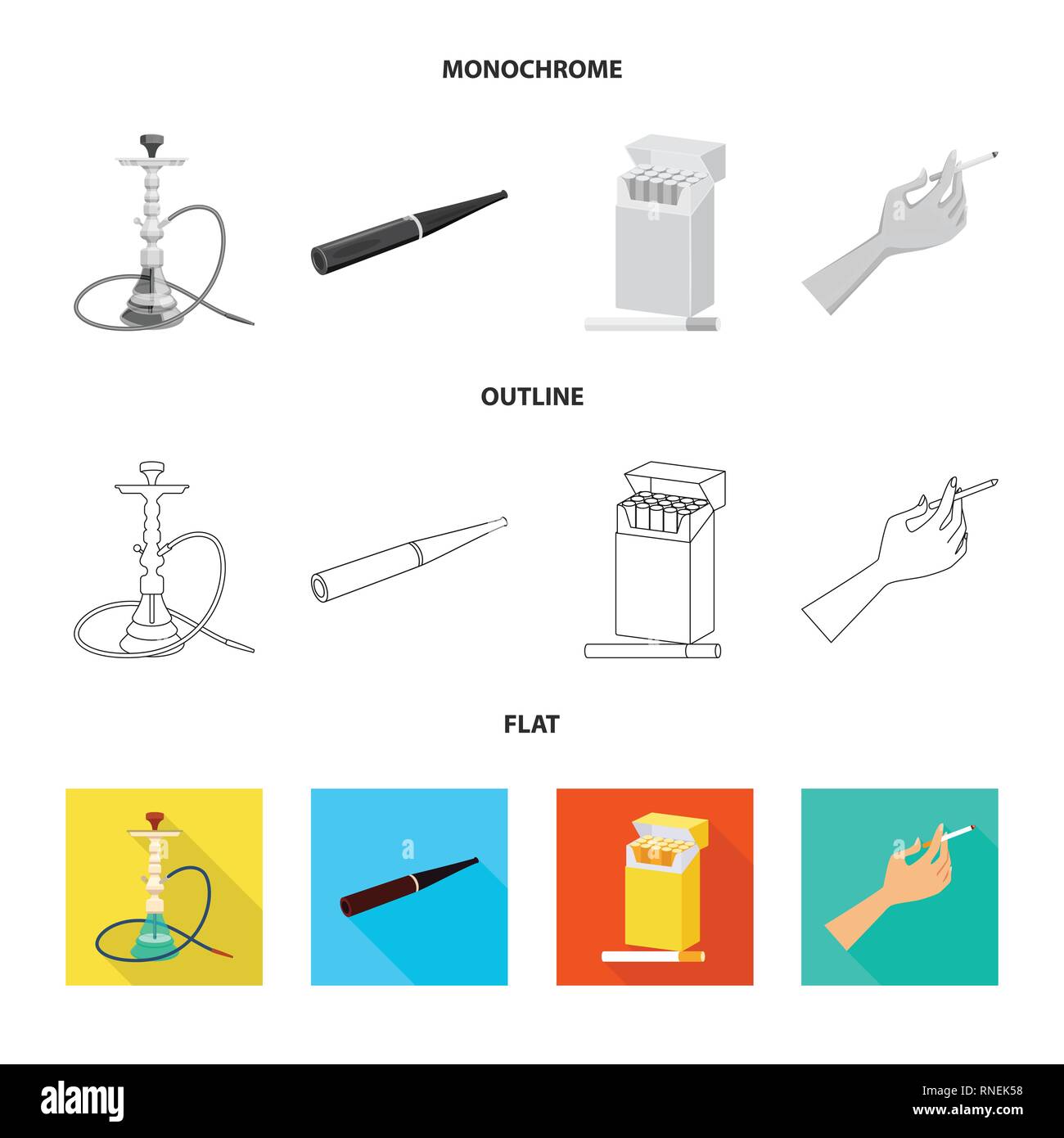 Vector illustration of refuse and stop sign. Set of refuse and habit ...