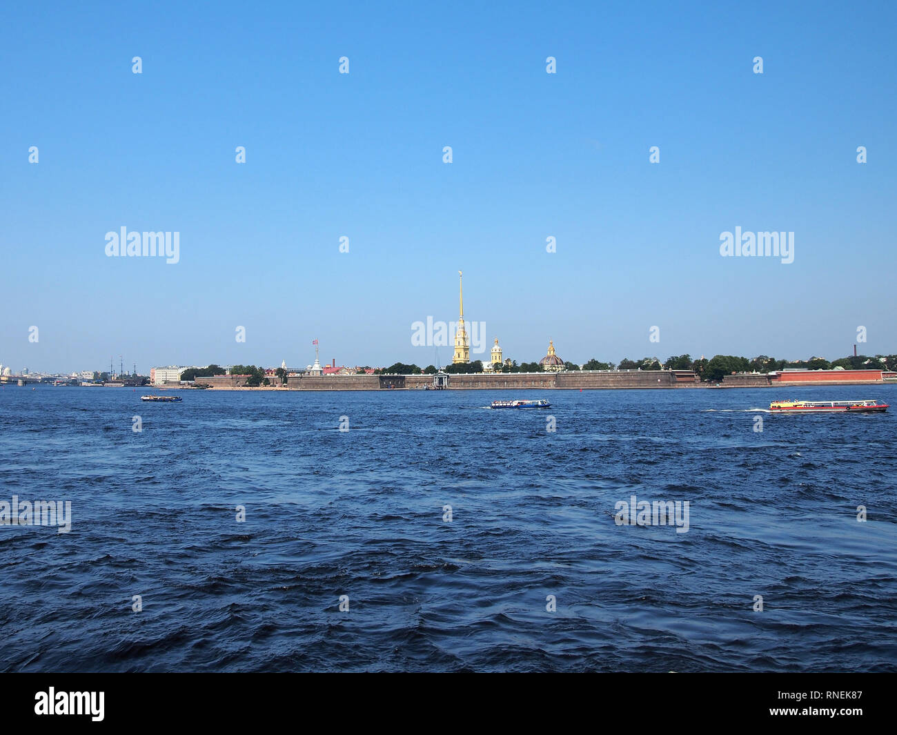 View of the Neva and Peter and Paul fortress in St. Petersburg. Russia. Landmarks Stock Photo ...