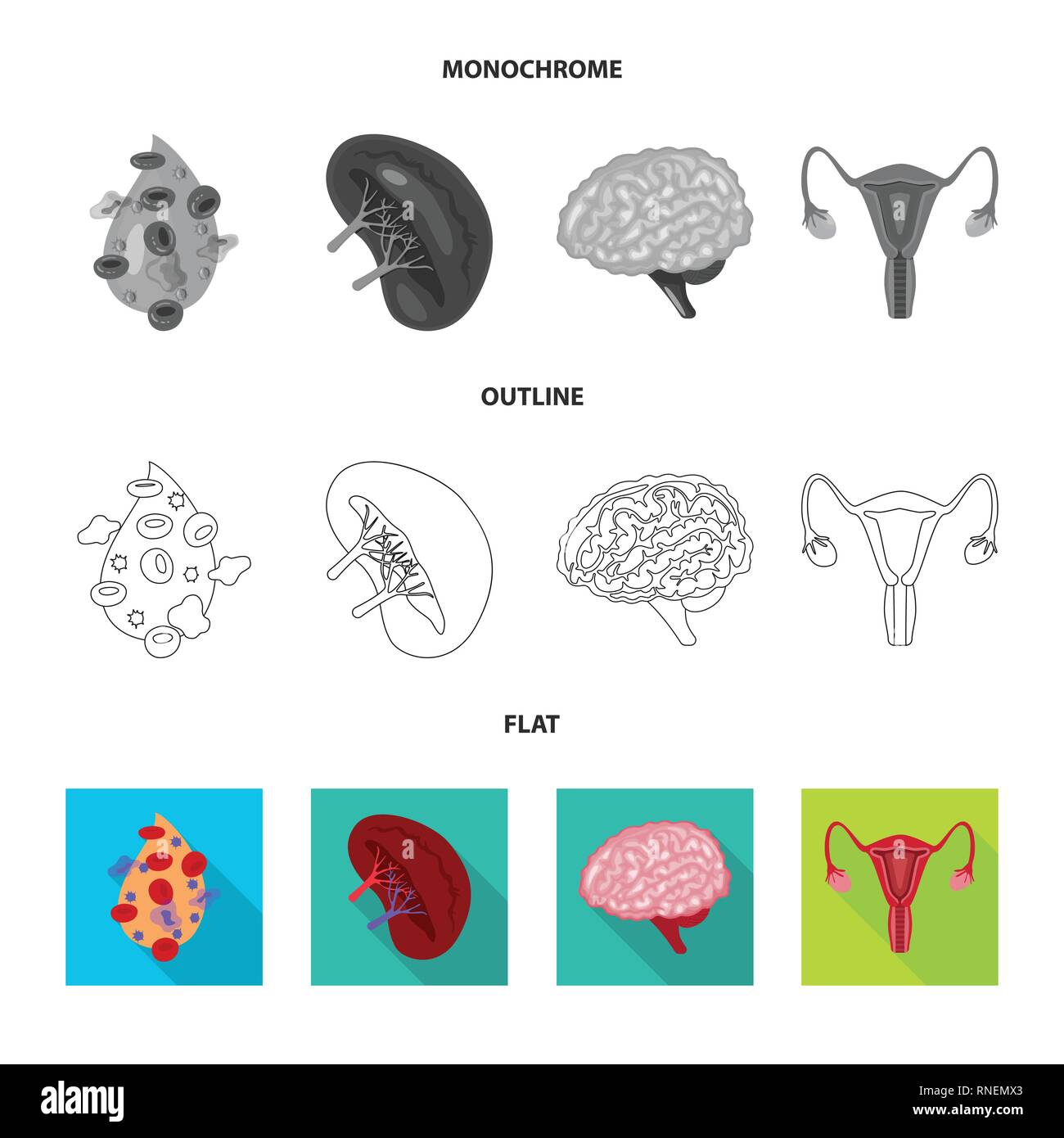 Vector design of biology and scientific icon. Collection of biology and ...