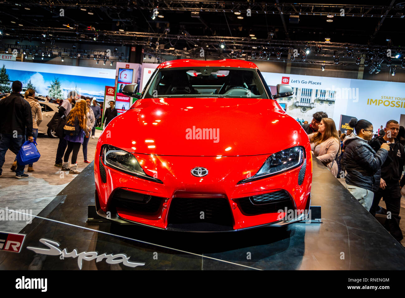 Chicago, IL, USA - February 10, 2019: 2020 Toyota Supra on display at ...