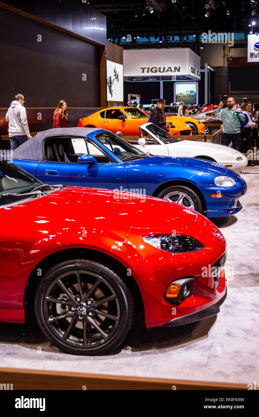 Chicago, IL, USA - February 10, 2019: Shot of all three generations of ...