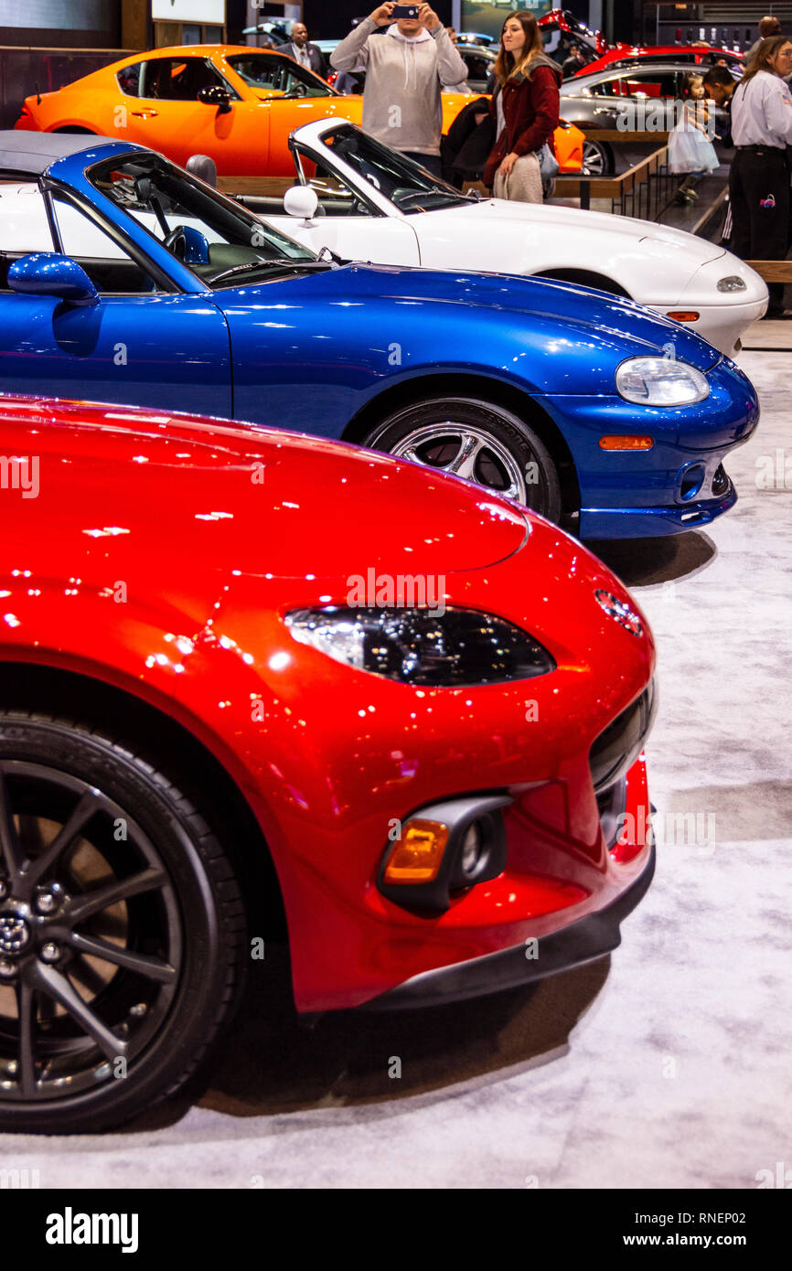Chicago, IL, USA - February 10, 2019: Shot of all three generations of ...