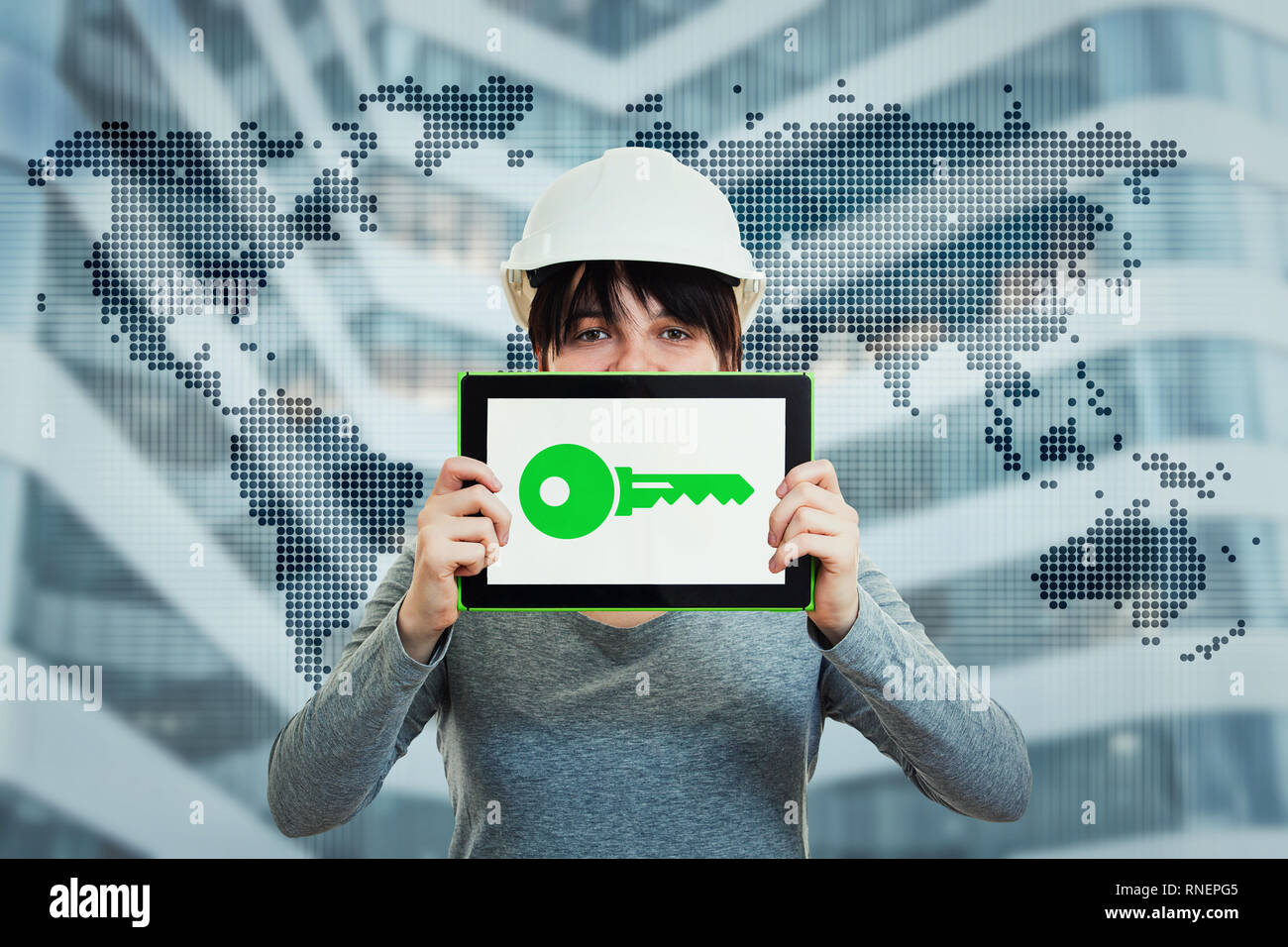 Analyst and computer and map hi-res stock photography and images - Alamy