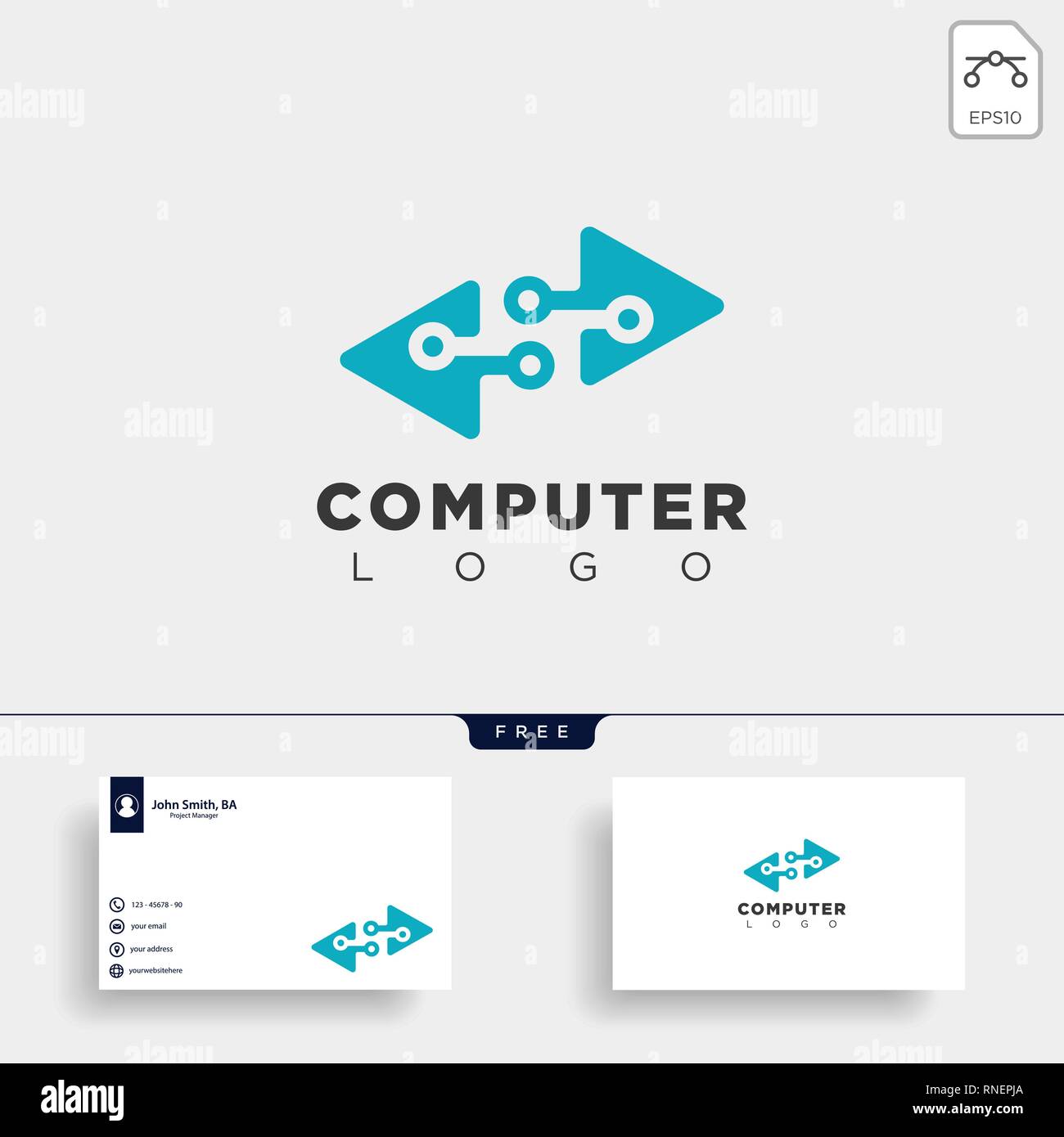 digital pointer technology creative logo template vector illustration ...