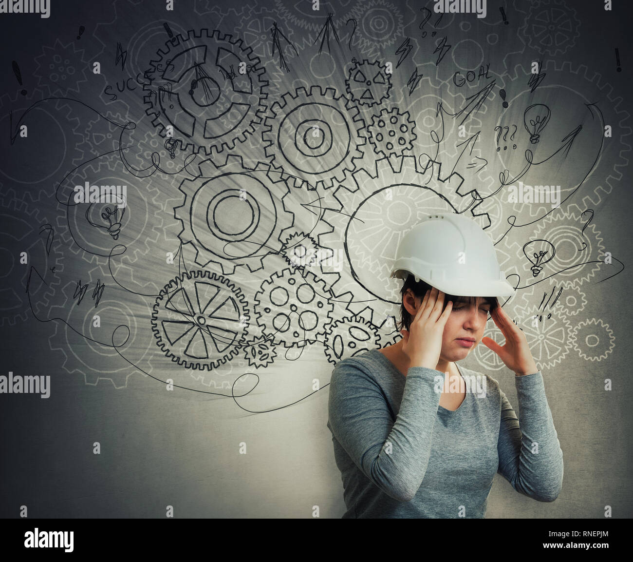 Woman thinking hard hi-res stock photography and images - Alamy