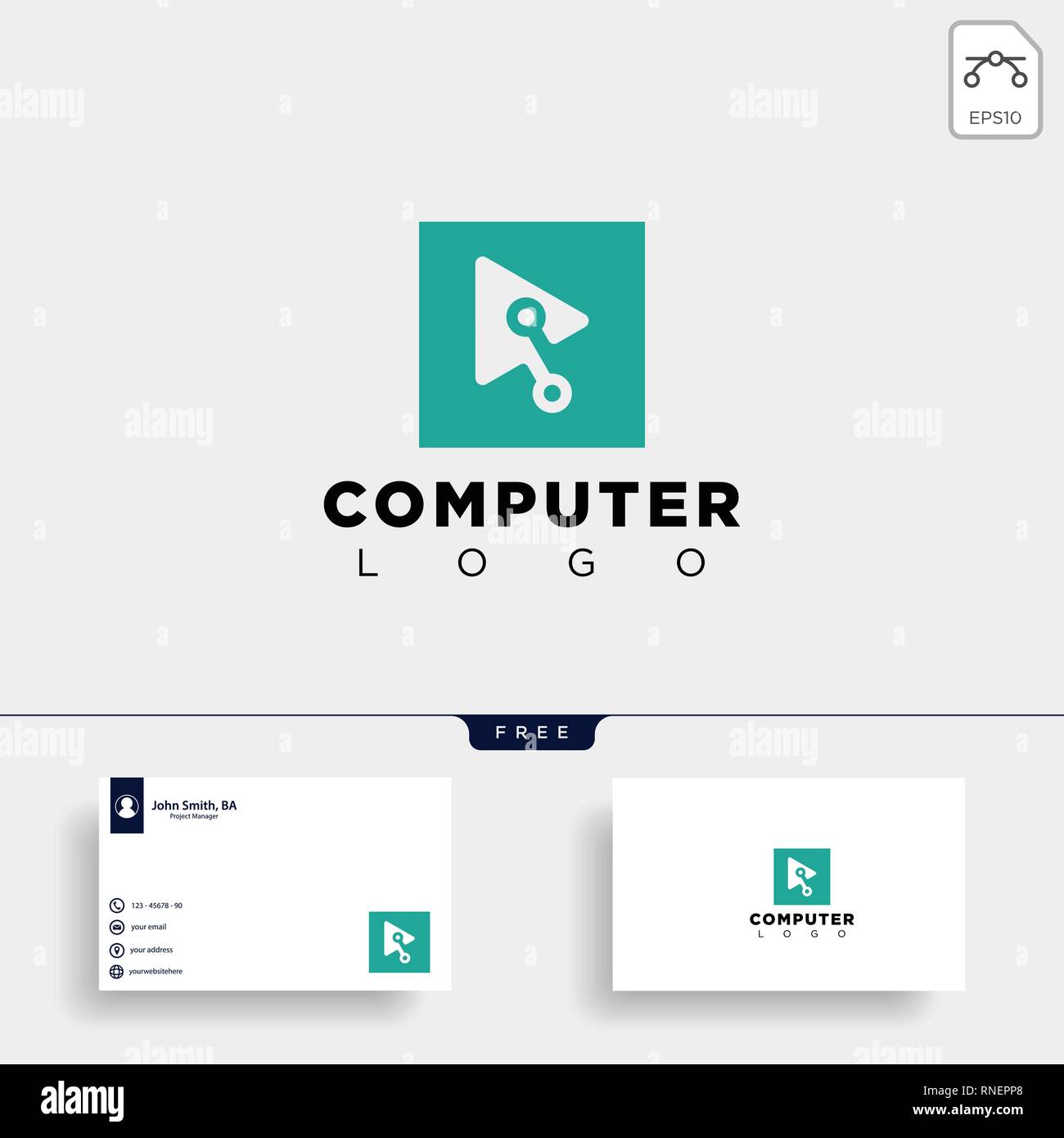 digital pointer technology creative logo template vector illustration icon element isolated ...