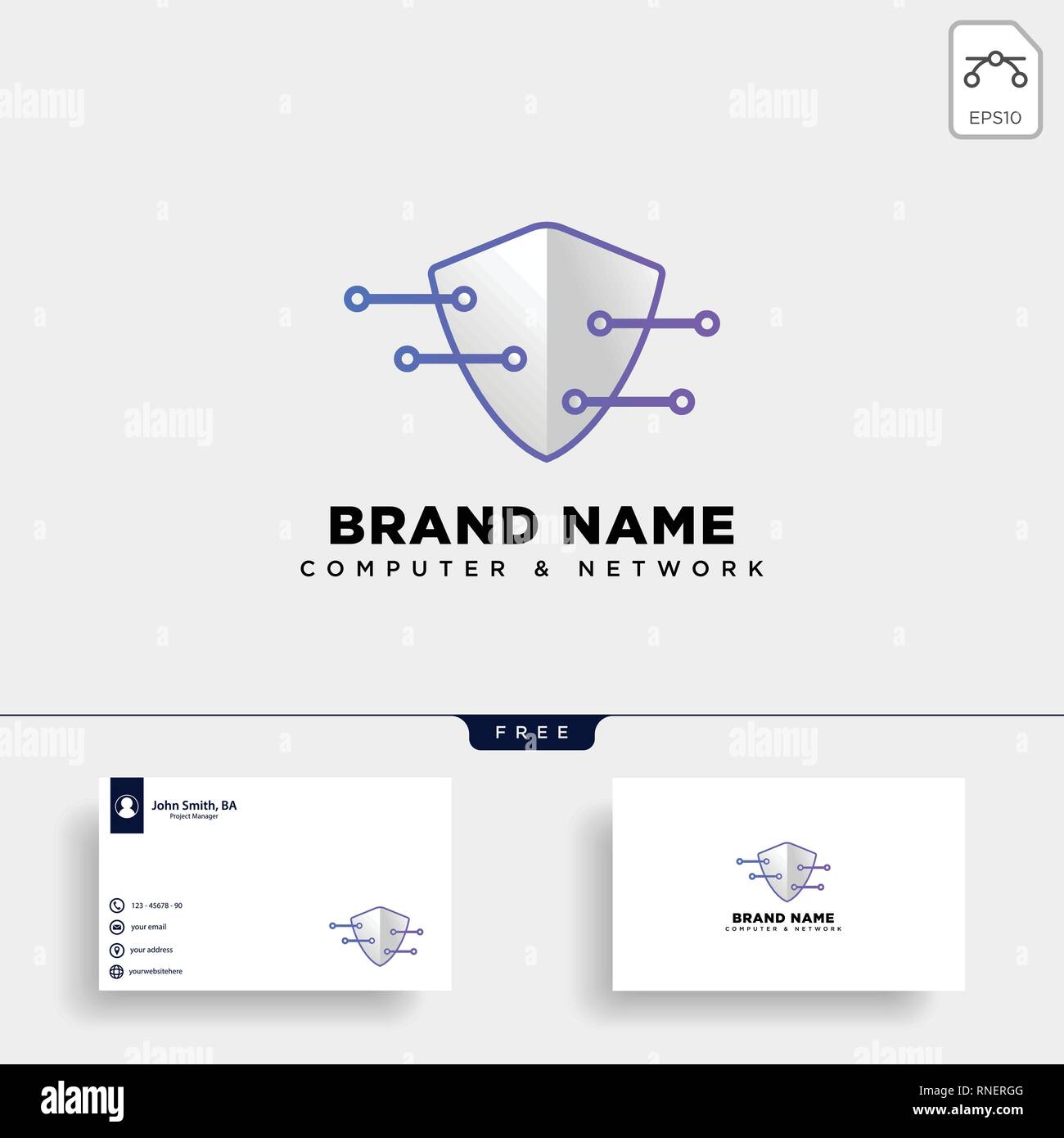 guard shield protection digital logo template vector illustration icon ...