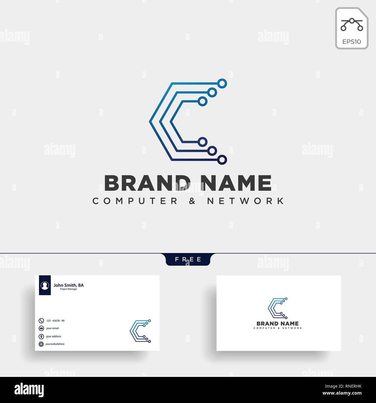 letter C digital technology logo template vector illustration icon ...