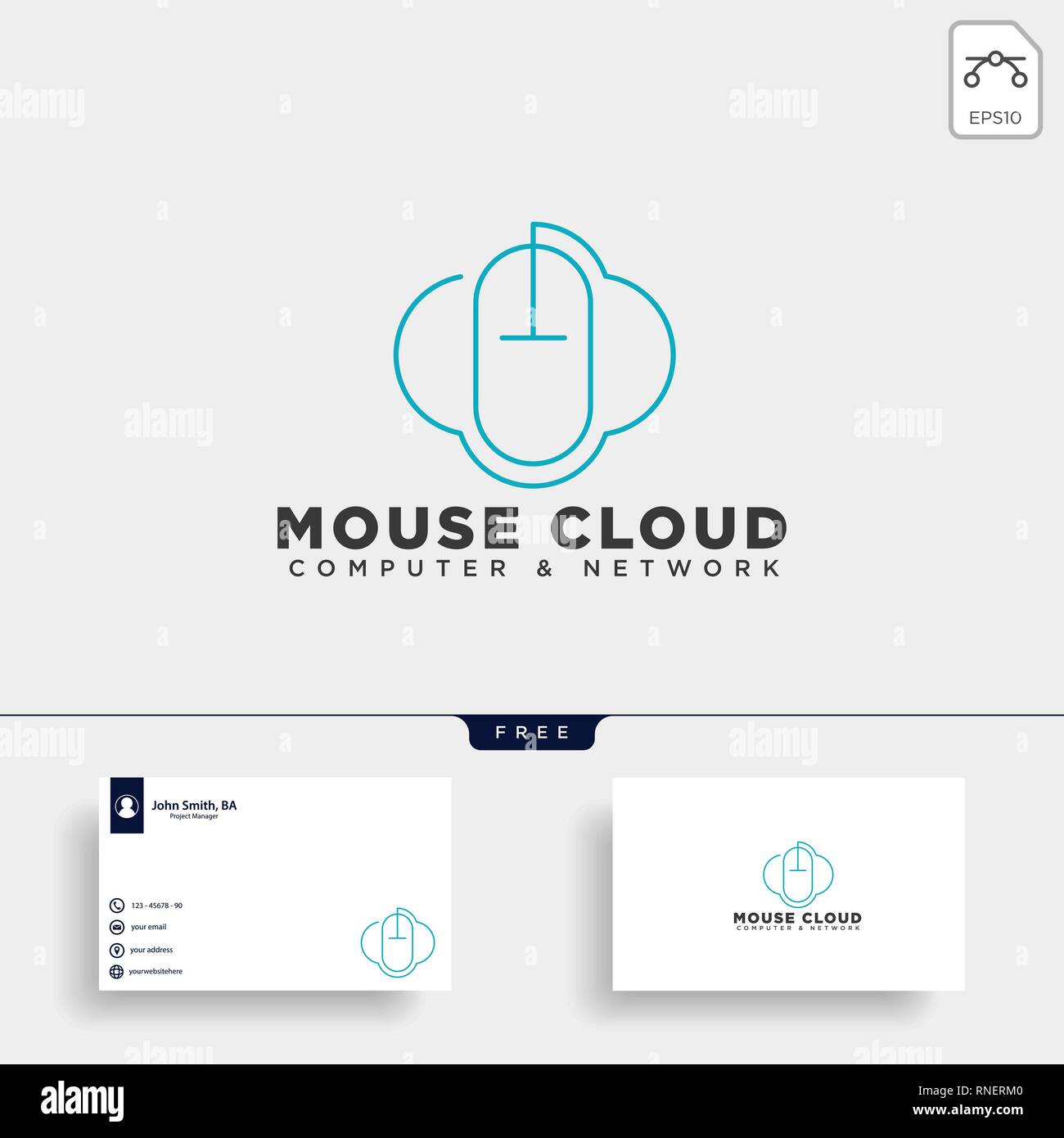 cloud mouse logo template vector illustration icon element isolated ...