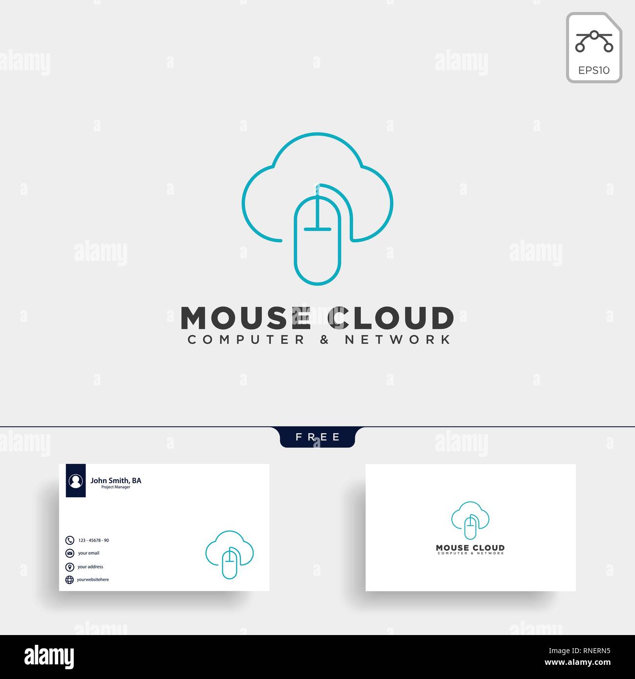 cloud mouse logo template vector illustration icon element isolated ...