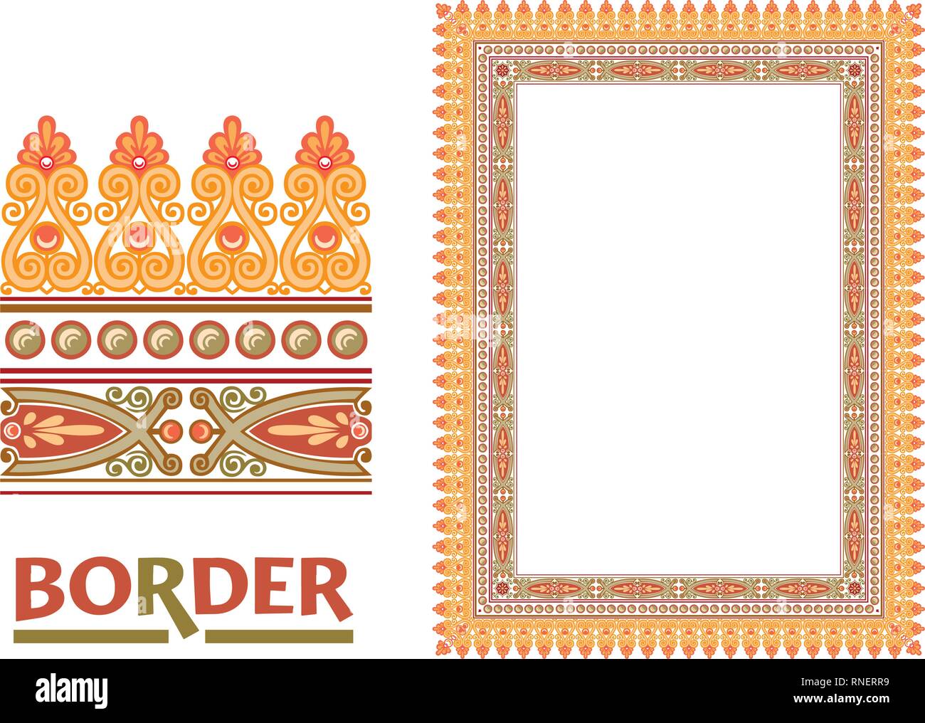 Old World Borders Vector - Tiled frame in plant leaves and flowers ...