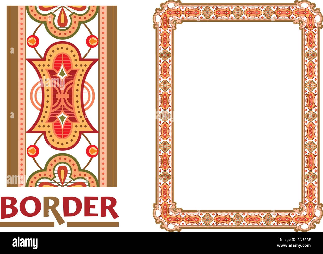Old World Borders Vector - Tiled frame in plant leaves and flowers ...