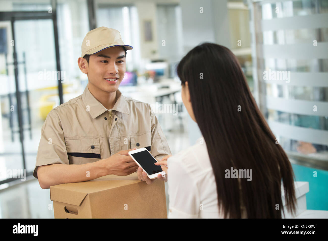 The front desk to send and receive mail Stock Photo - Alamy