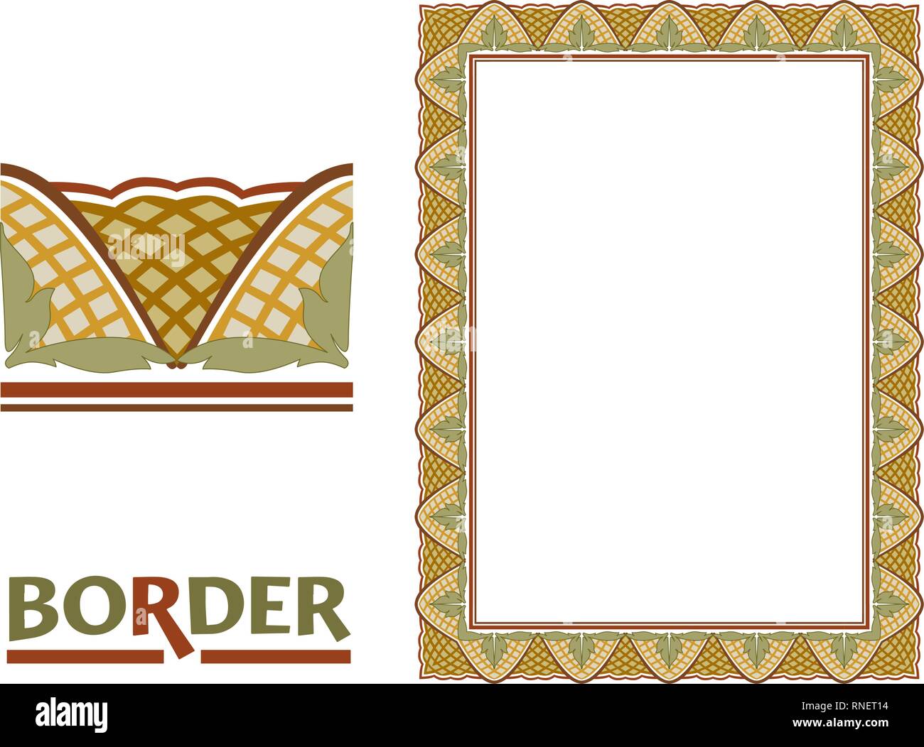 Old World Borders Vector - Tiled frame in plant leaves and flowers ...