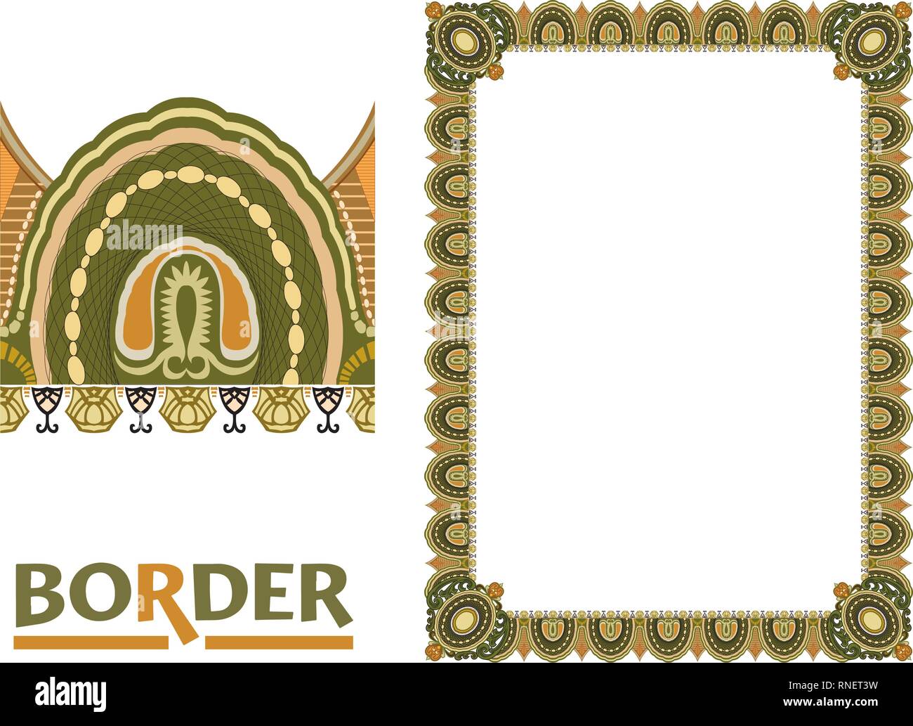 Old World Borders Vector - Tiled frame in plant leaves and flowers ...