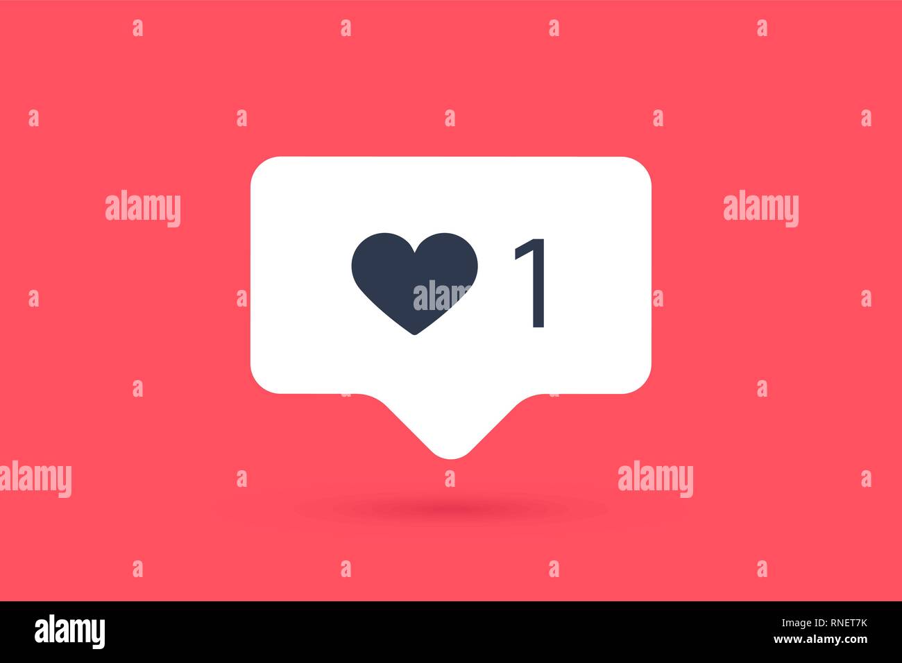 Notifications icon Like, speech bubble. Like icon with heart, one like ...