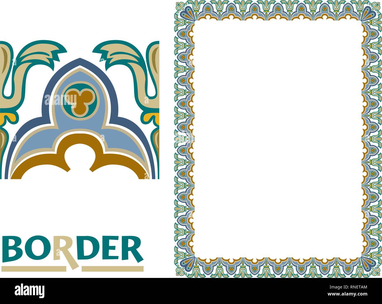 Old World Borders Vector - Tiled frame in plant leaves and flowers ...