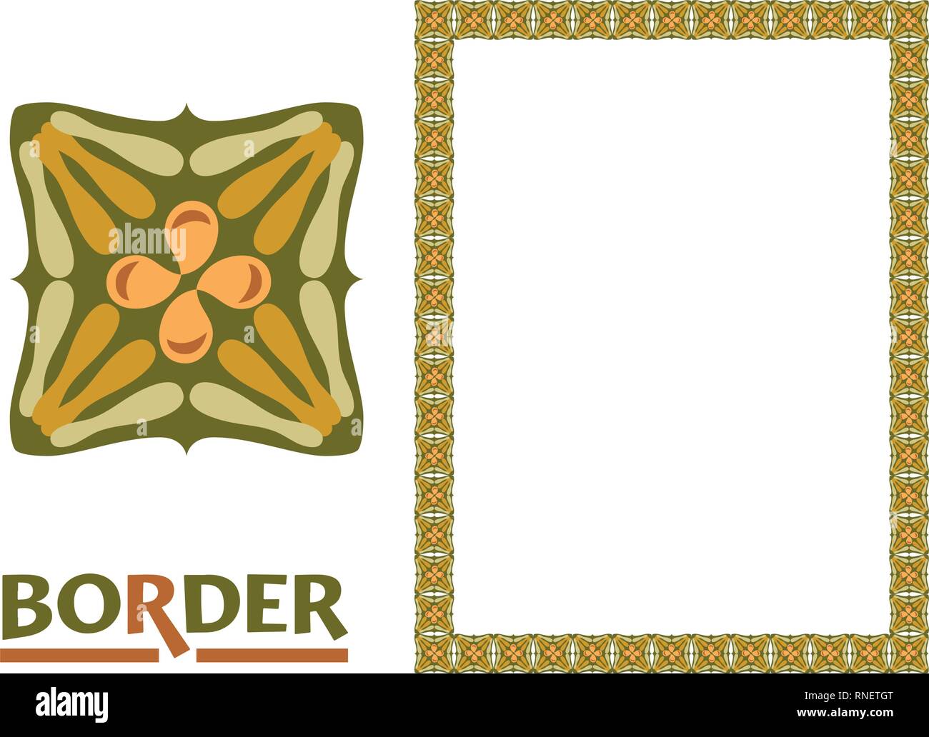 Old World Borders Vector - Tiled frame in plant leaves and flowers ...