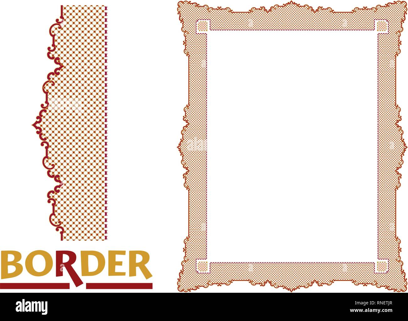Old World Borders Vector - Tiled frame in plant leaves and flowers ...
